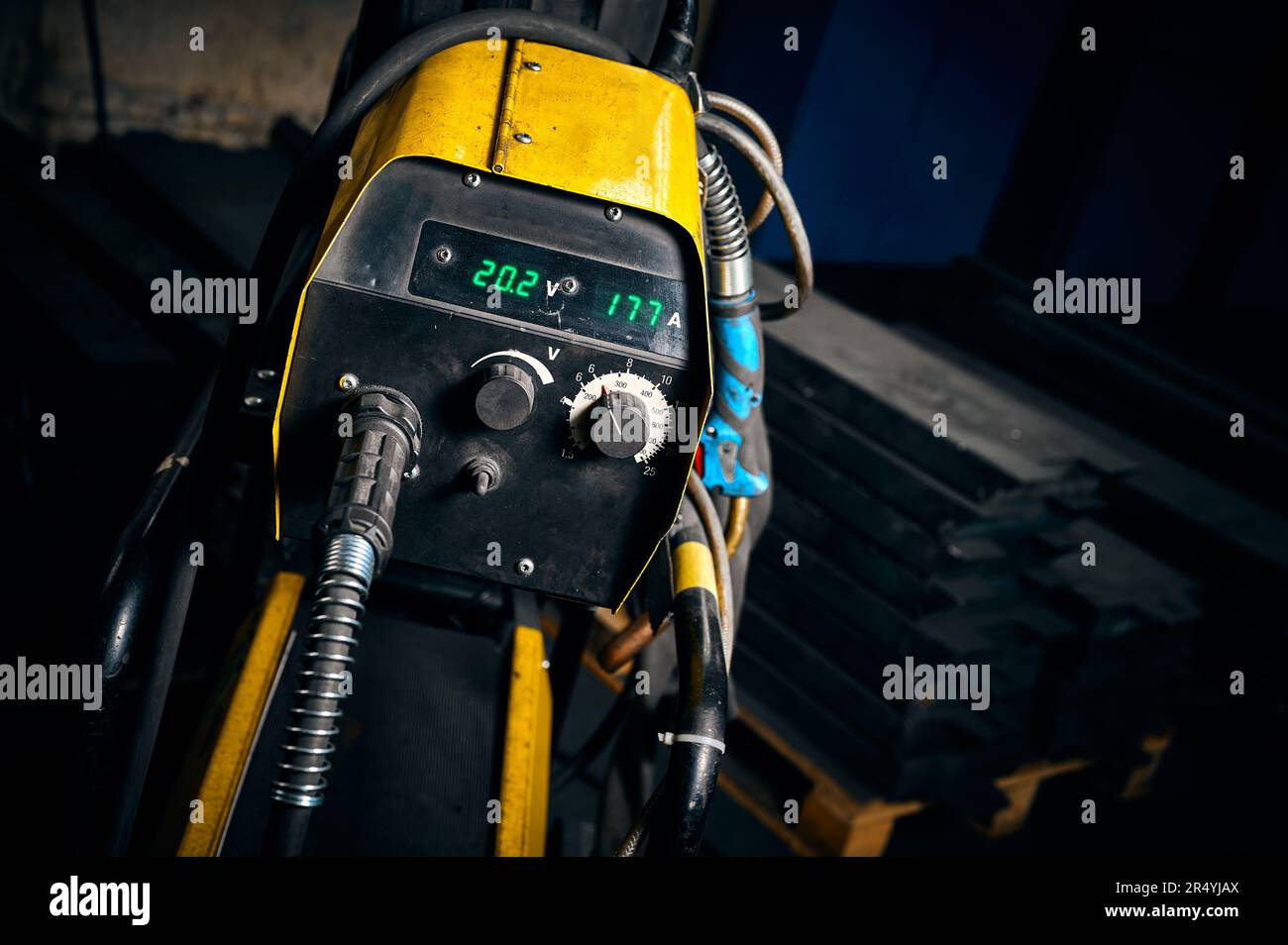 Control panel of semi automatic wire feed welder machine Stock Photo ...