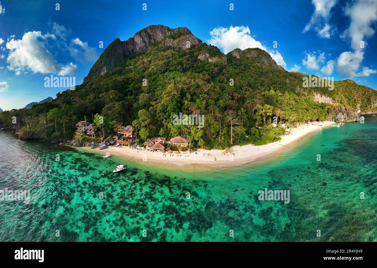 Seven commandos beach is located near El Nido, Palawan, Philippines ...