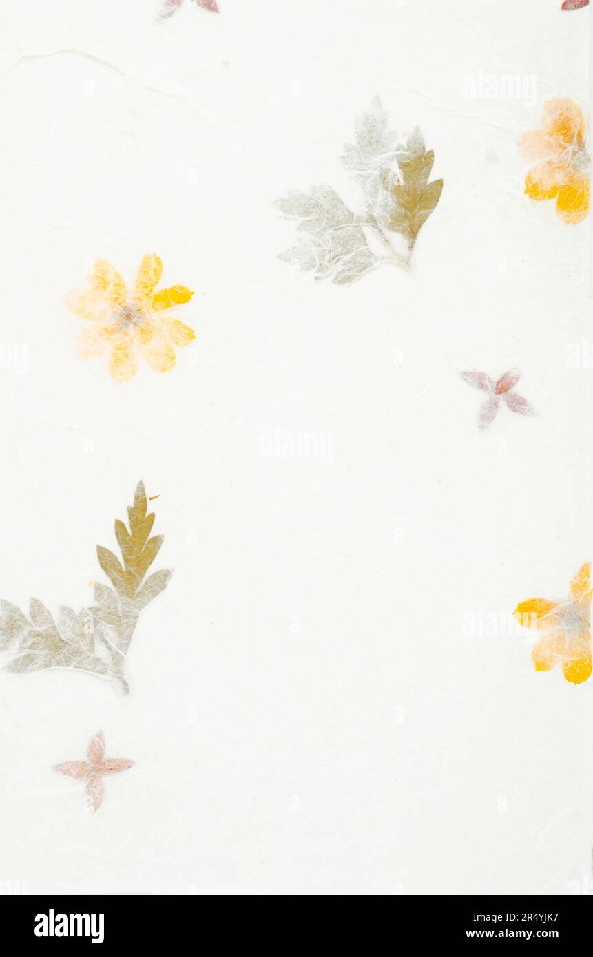 Handmade recycled leaf paper background Stock Photo - Alamy