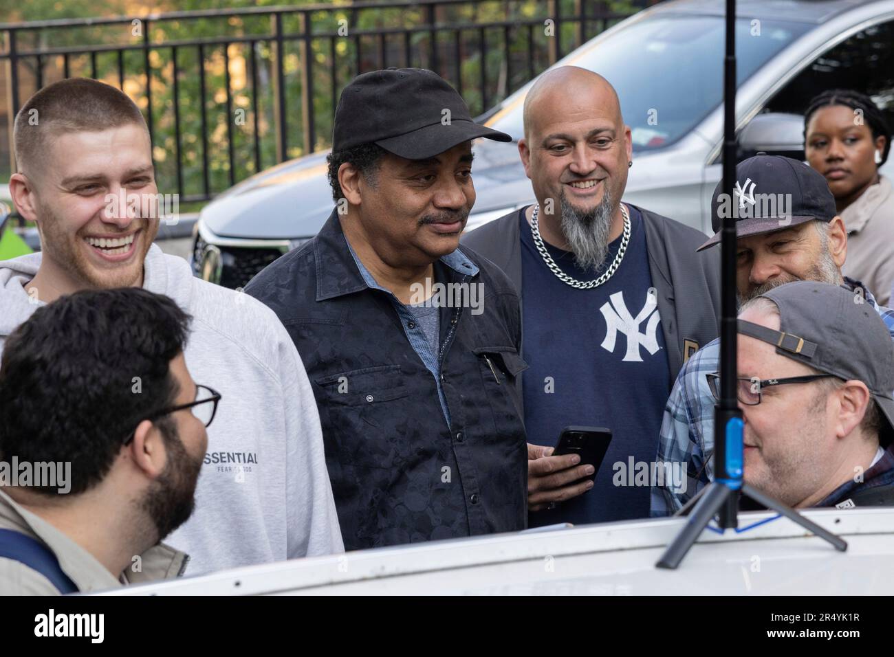 Astrophysicist Neil deGrasse Tyson is seen on the Tudor City Bridge ...