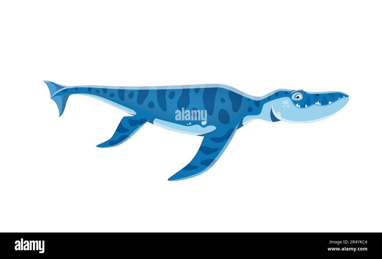 Cartoon Liopleurodon dinosaur character. Prehistoric aquatic reptile or ...