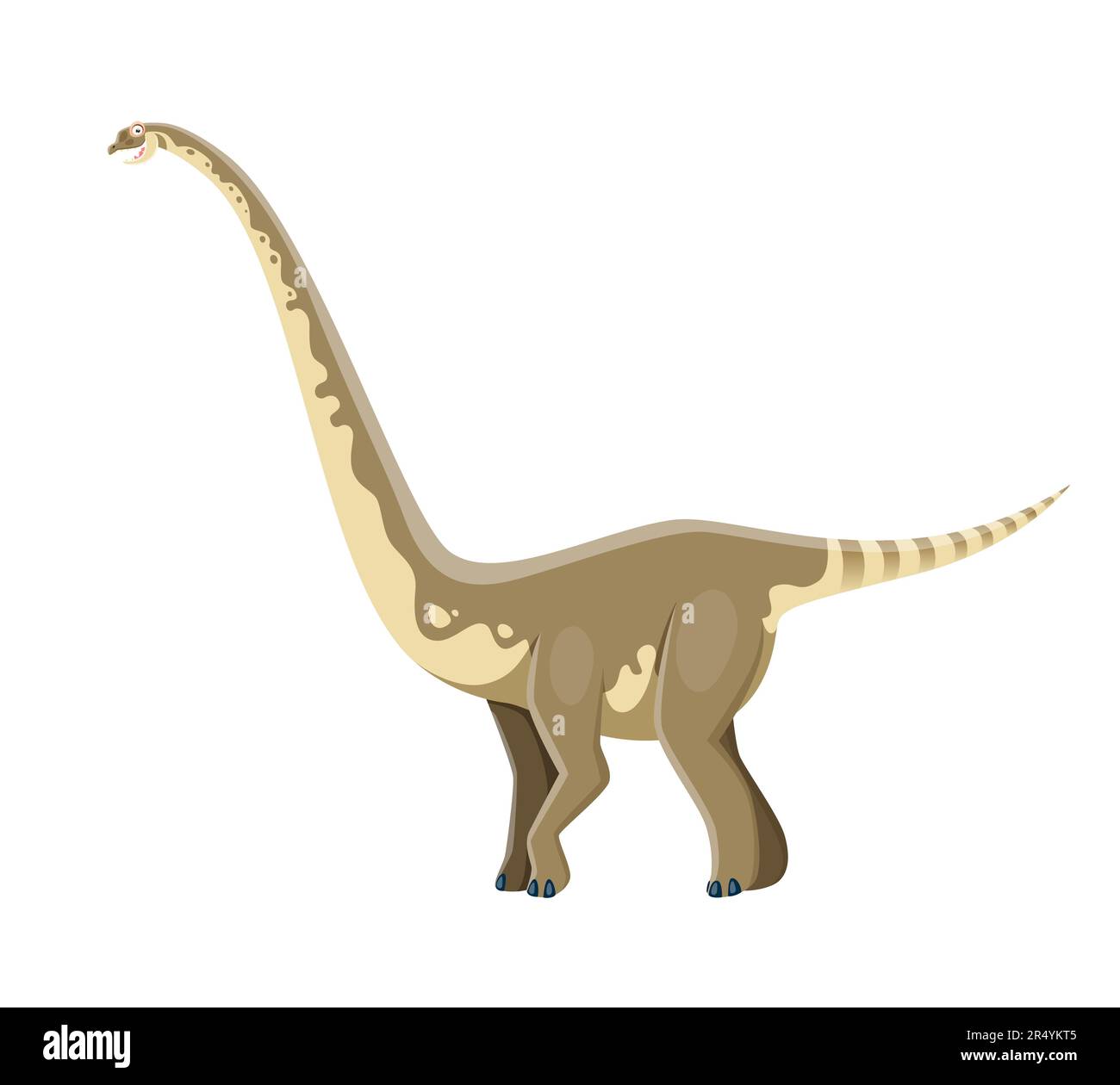 Cartoon Omeisaurus dinosaur character. Extinct creature, ancient ...