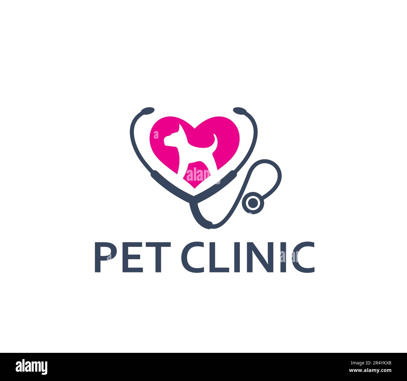 Pet clinic icon, animal care veterinary vector symbol with dog in heart ...