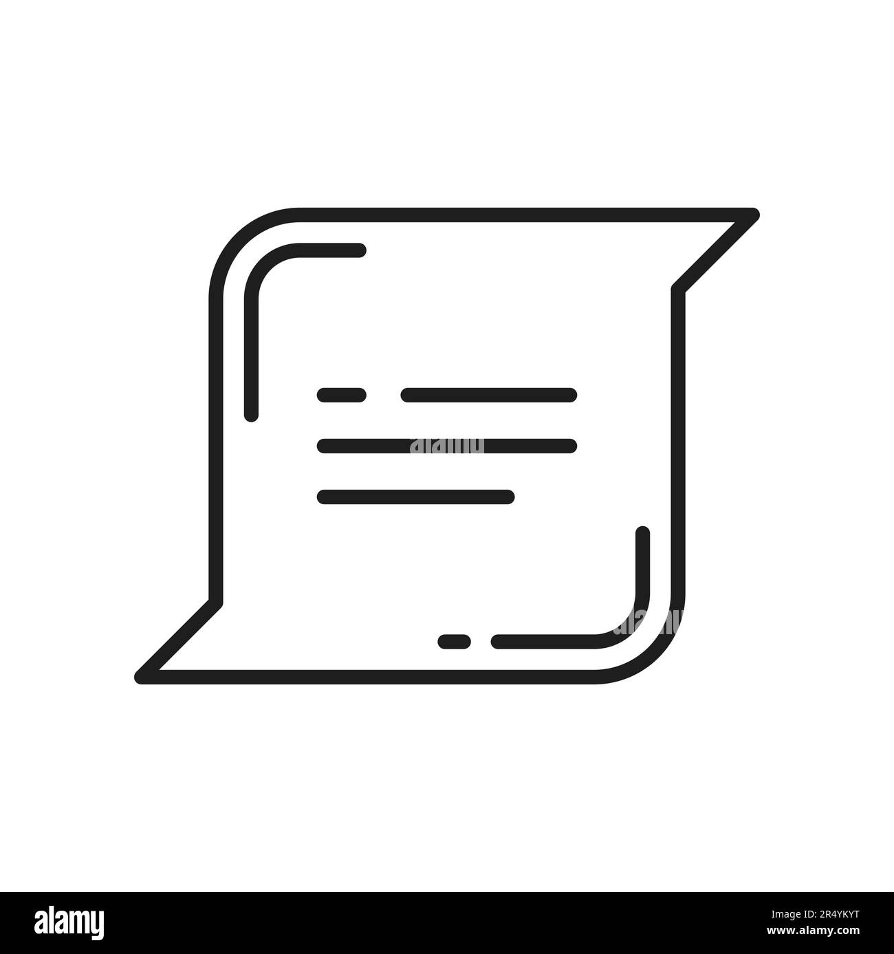 Memo sticker card with dash line isolated outline chat line icon ...