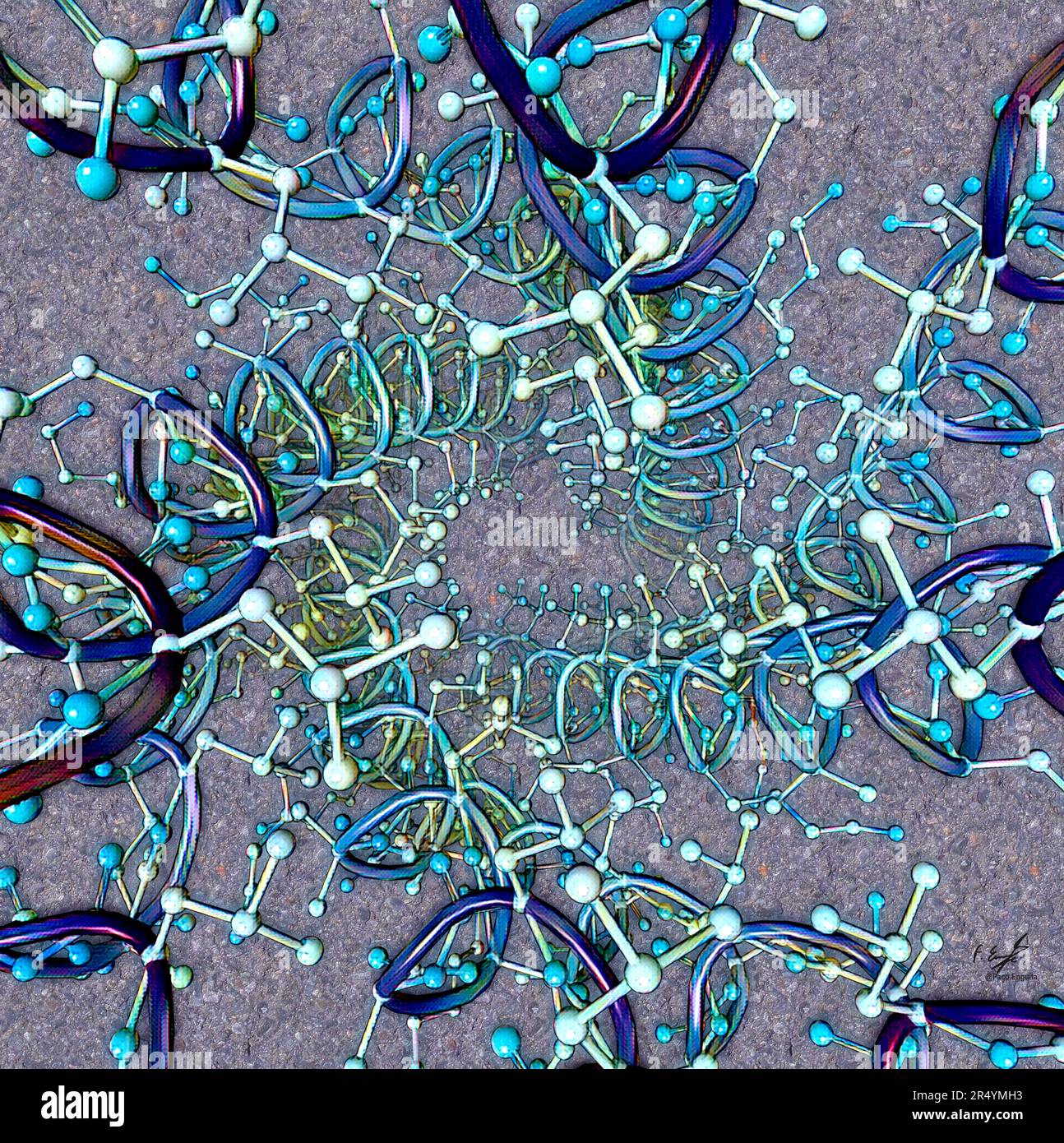 Illustration of a synthetic peptide bundle formed from eight parallel ...