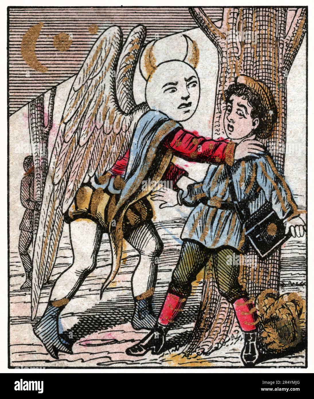 The King of the Moon catching a lazy boy. Illustration from: The King ...