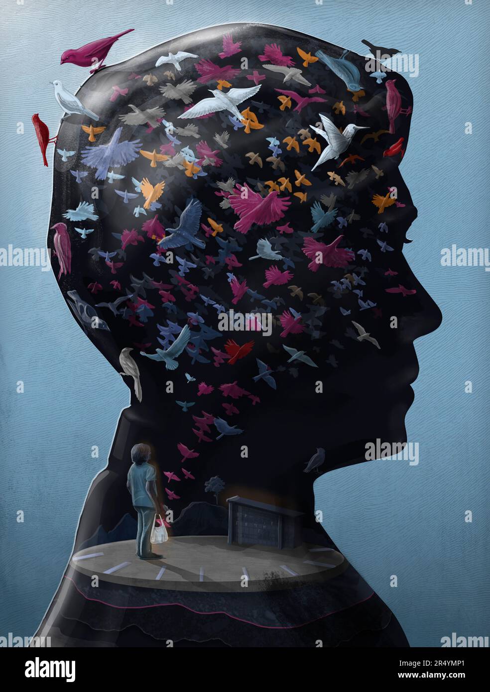 Conceptual illustration on the topic of obsessive compulsive disorder ...