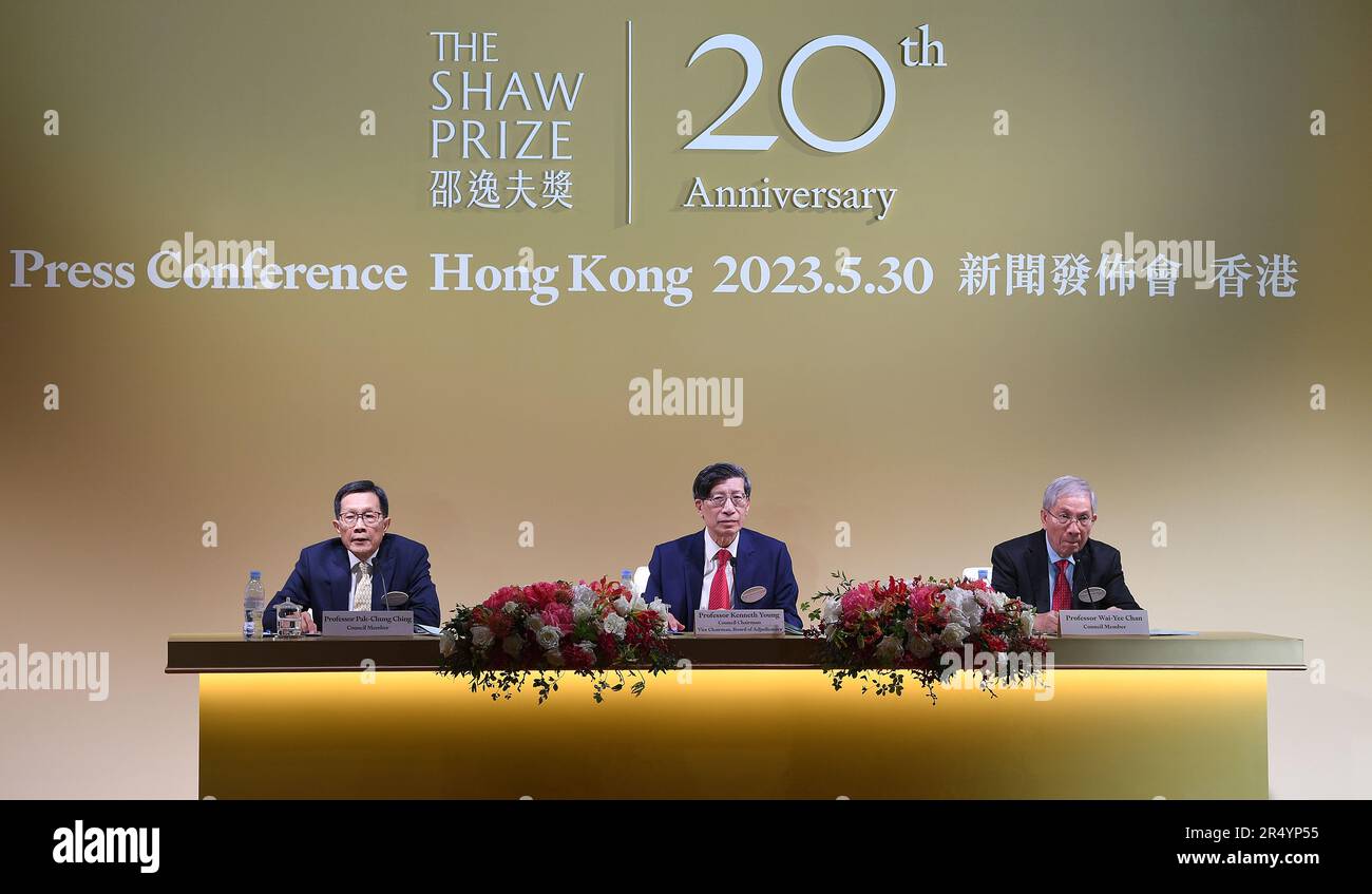 HONG KONG, May 31, 2023 (Xinhua) -- The Shaw Prize Council holds a press conference announcing ...