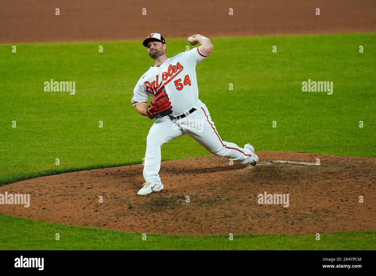 Baltimore Orioles relief pitcher Danny Coulombe throws a pitch to the ...