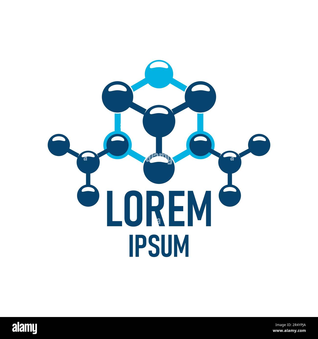 Molecule icon, nanotechnology molecular science and medicine or nano ...