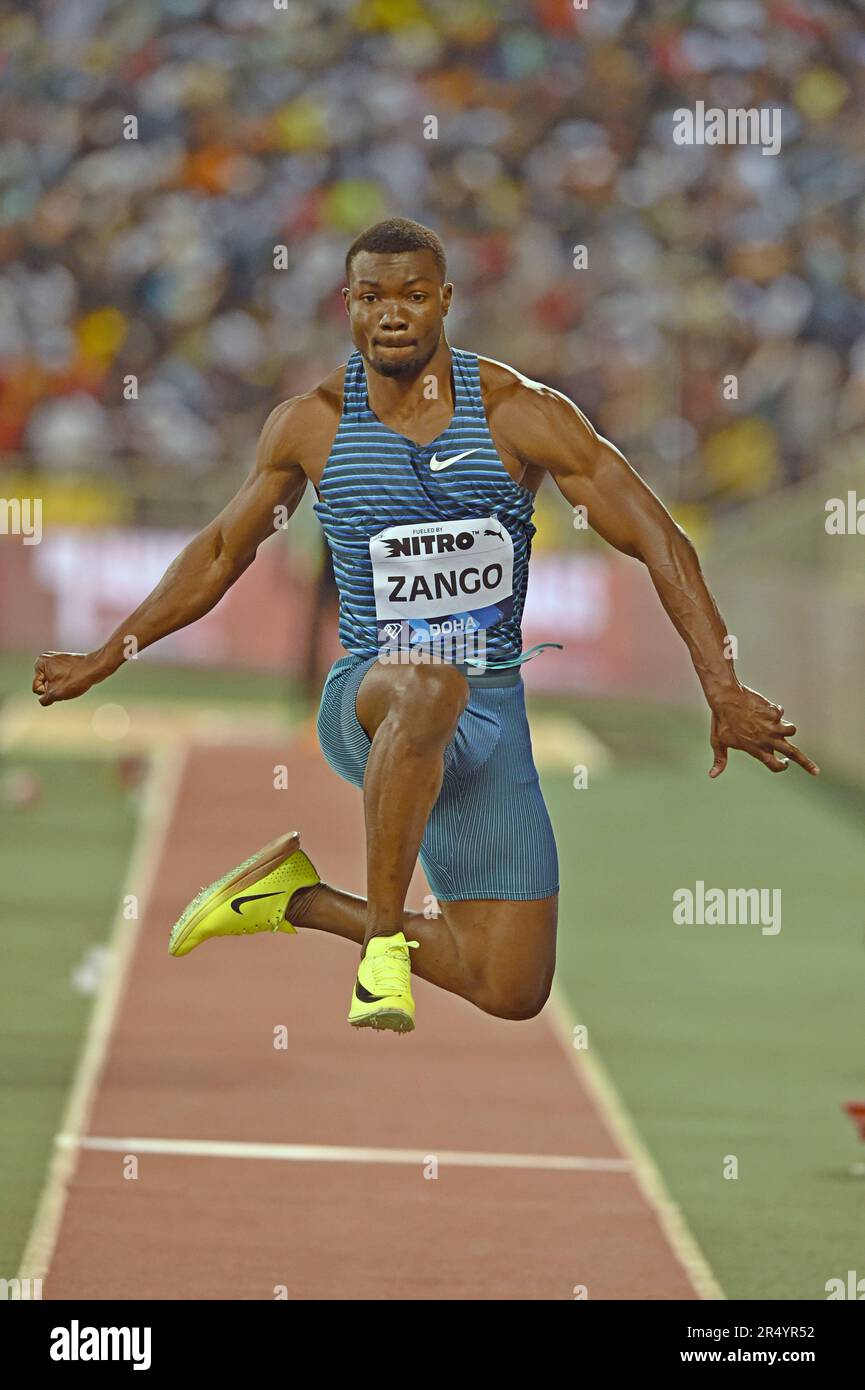 Hugues Fabrice Zango (BF) places second in the triple jump at 58-5 1/4 ...