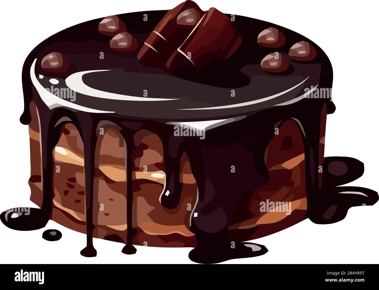sweet chocolate cake and melting cream Stock Vector Image & Art - Alamy