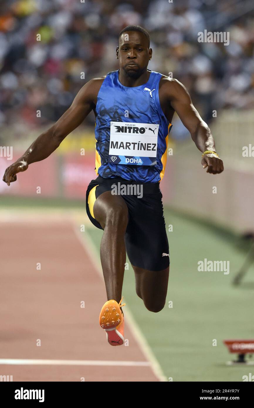 Lazaro Martinez (CUB) places fourth in the triple jump in a wind-aided ...