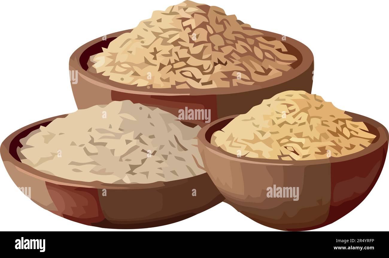 Rice bowl staple meal Stock Vector Images - Alamy