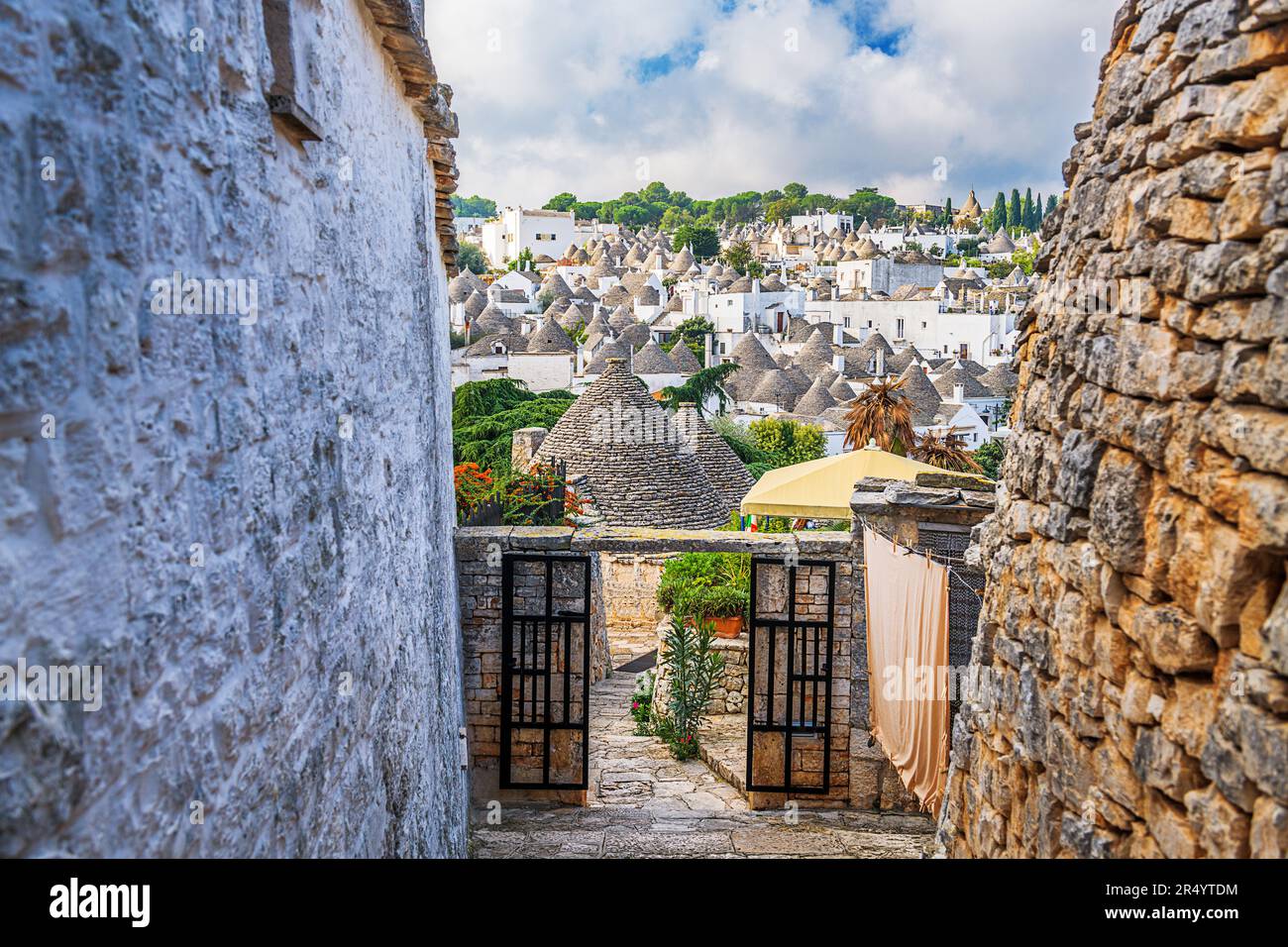 Alberobello, Italy with the trulli houses Stock Photo - Alamy