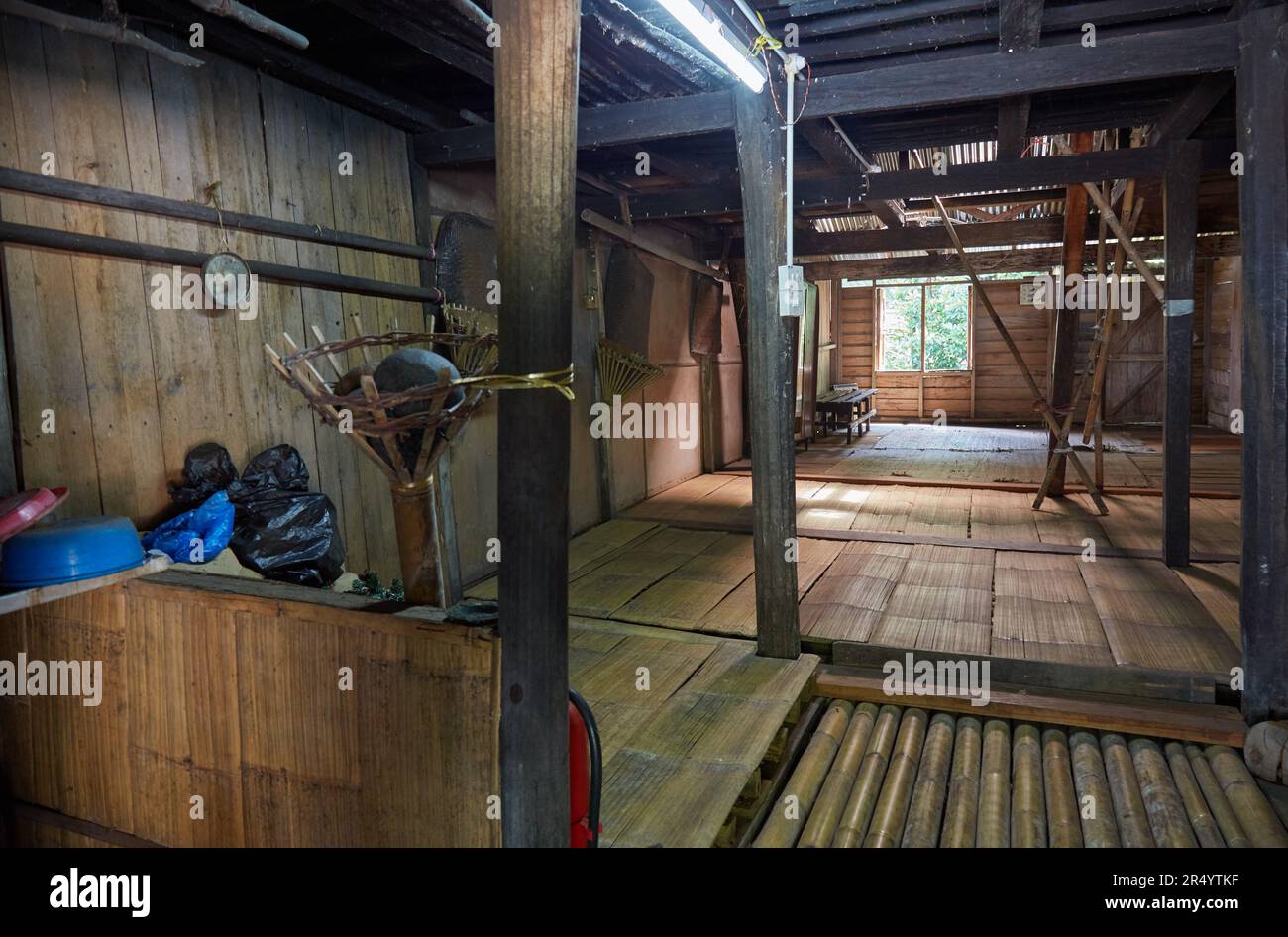 The traditional Annah Rais longhouse outside of Kuching, Sarawak ...