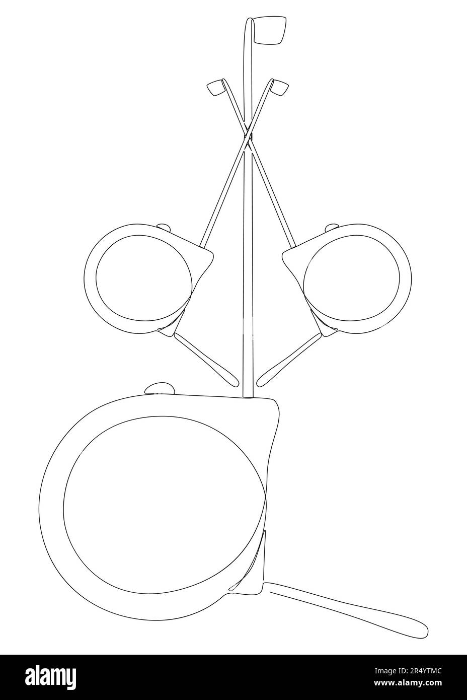 One continuous line of Ruler tape. Thin Line Illustration vector ...