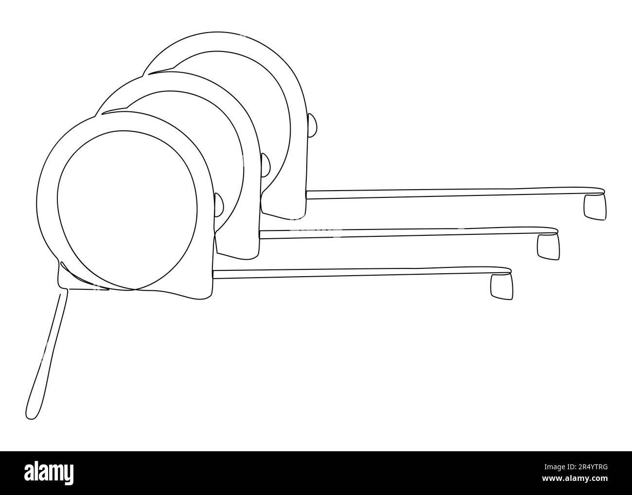 One Continuous Line Of Ruler Tape Thin Line Illustration Vector Concept Contour Drawing