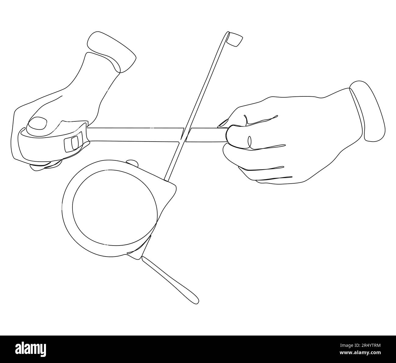 One continuous line of Ruler tape. Thin Line Illustration vector ...
