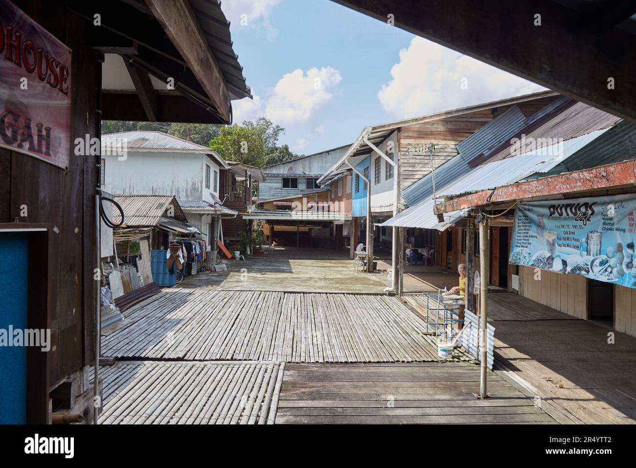 The traditional Annah Rais longhouse outside of Kuching, Sarawak ...