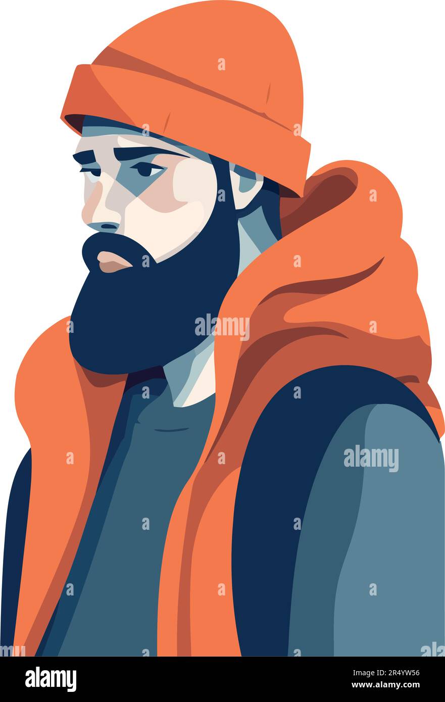 One person, male with beard and cap Stock Vector Image & Art - Alamy