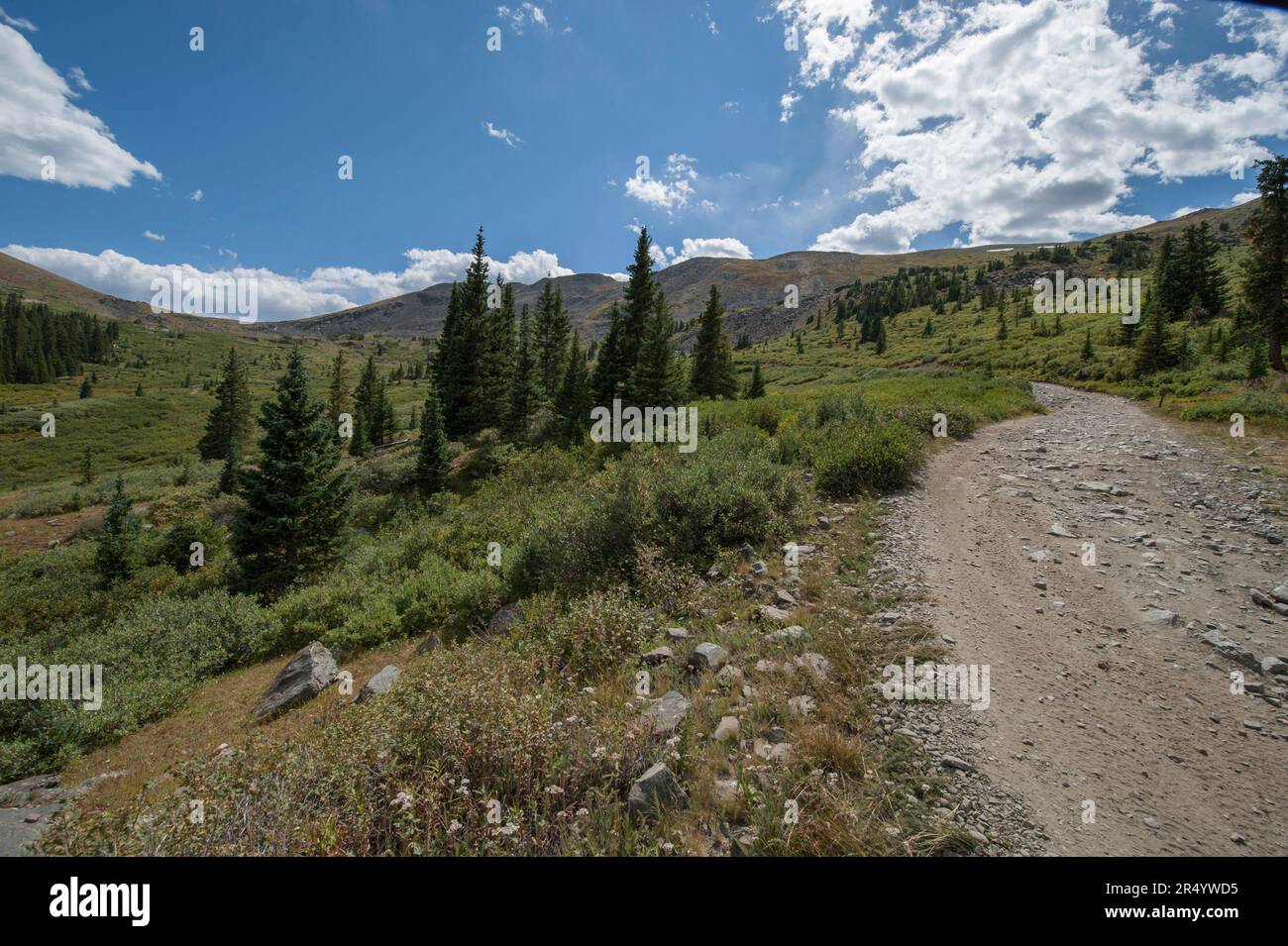 On the west side of Tincup Pass, looking up the road Stock Photo - Alamy