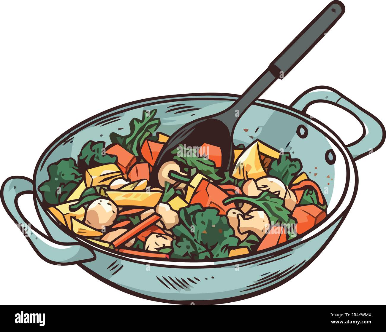 Pan cooked vegetables Stock Vector Images - Alamy