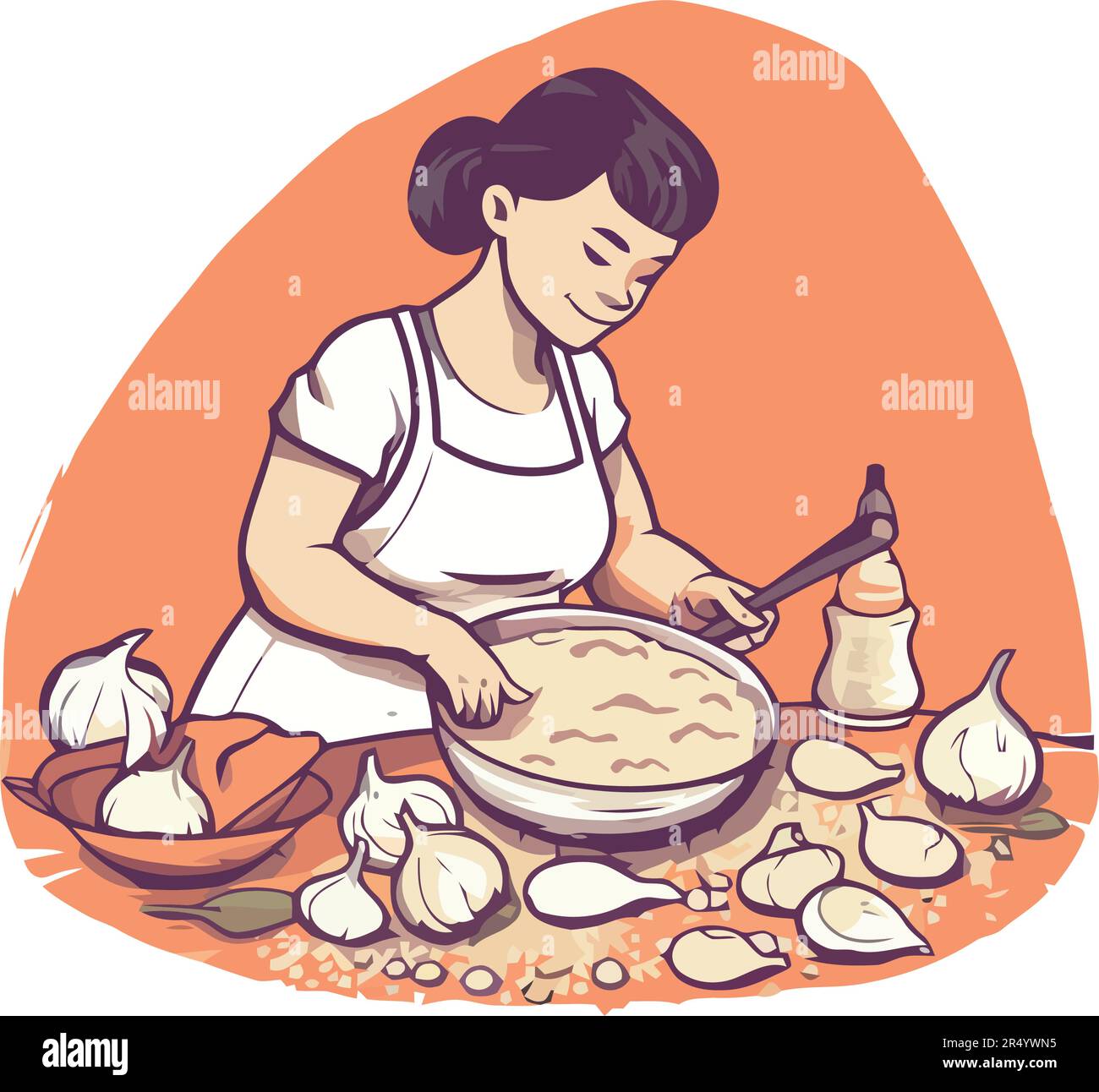 Young female woman chef Stock Vector Images - Alamy