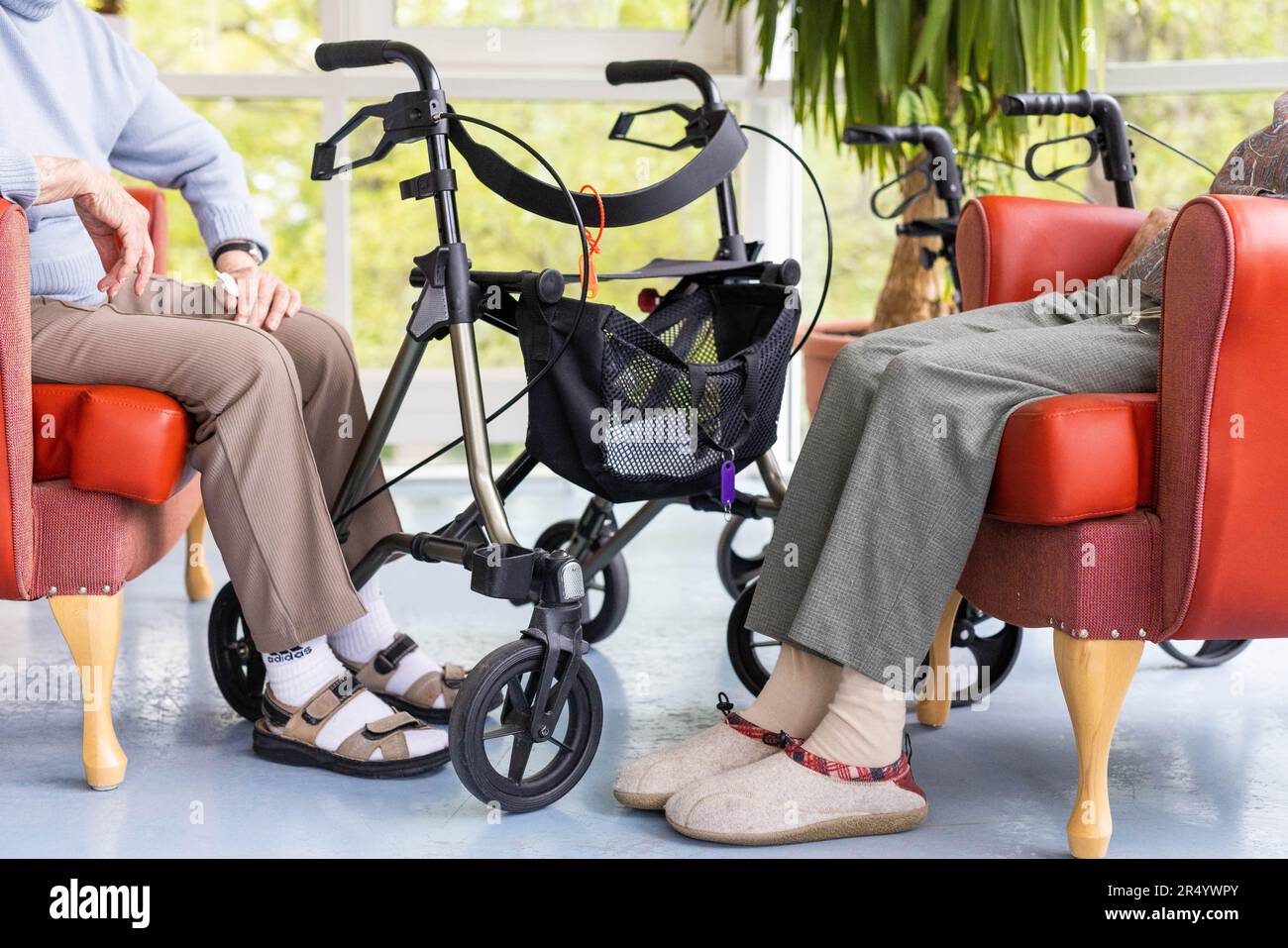 Villingen Schwenningen, Germany. 15th May, 2023. Two residents of the old people's home St.Lioba ...