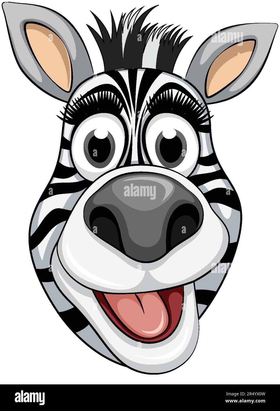 Zebra Face In Cartoon Style illustration Stock Vector Image & Art - Alamy