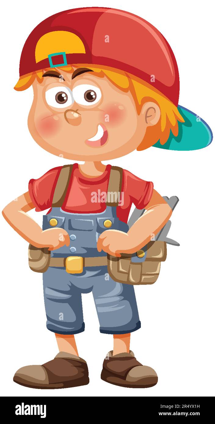 Maintenance boy cartoon character illustration Stock Vector Image & Art ...