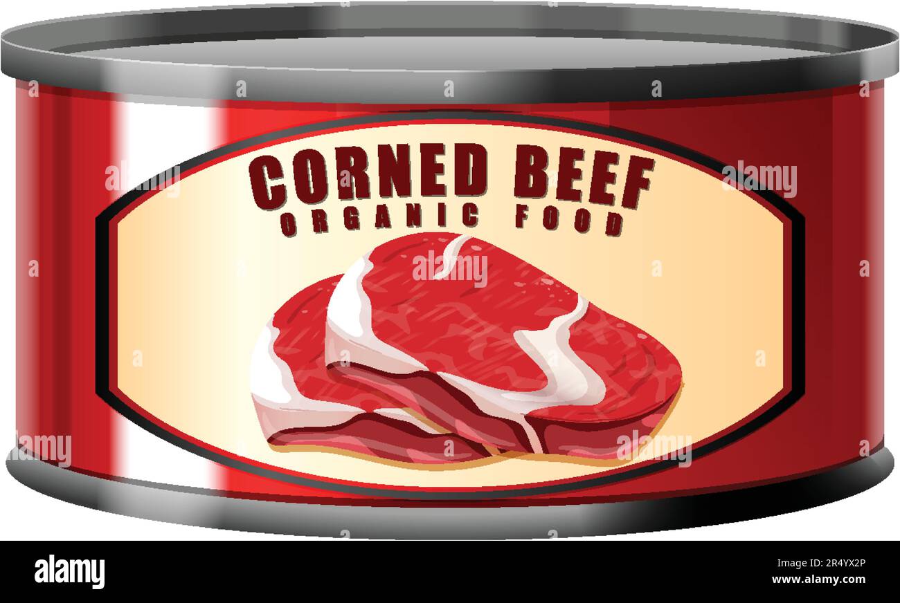Corned Beef in Tin Can Vector illustration Stock Vector Image & Art - Alamy