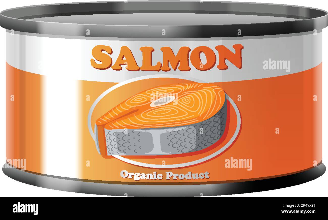 Salmon Fish in Tin Can Vector illustration Stock Vector Image & Art - Alamy