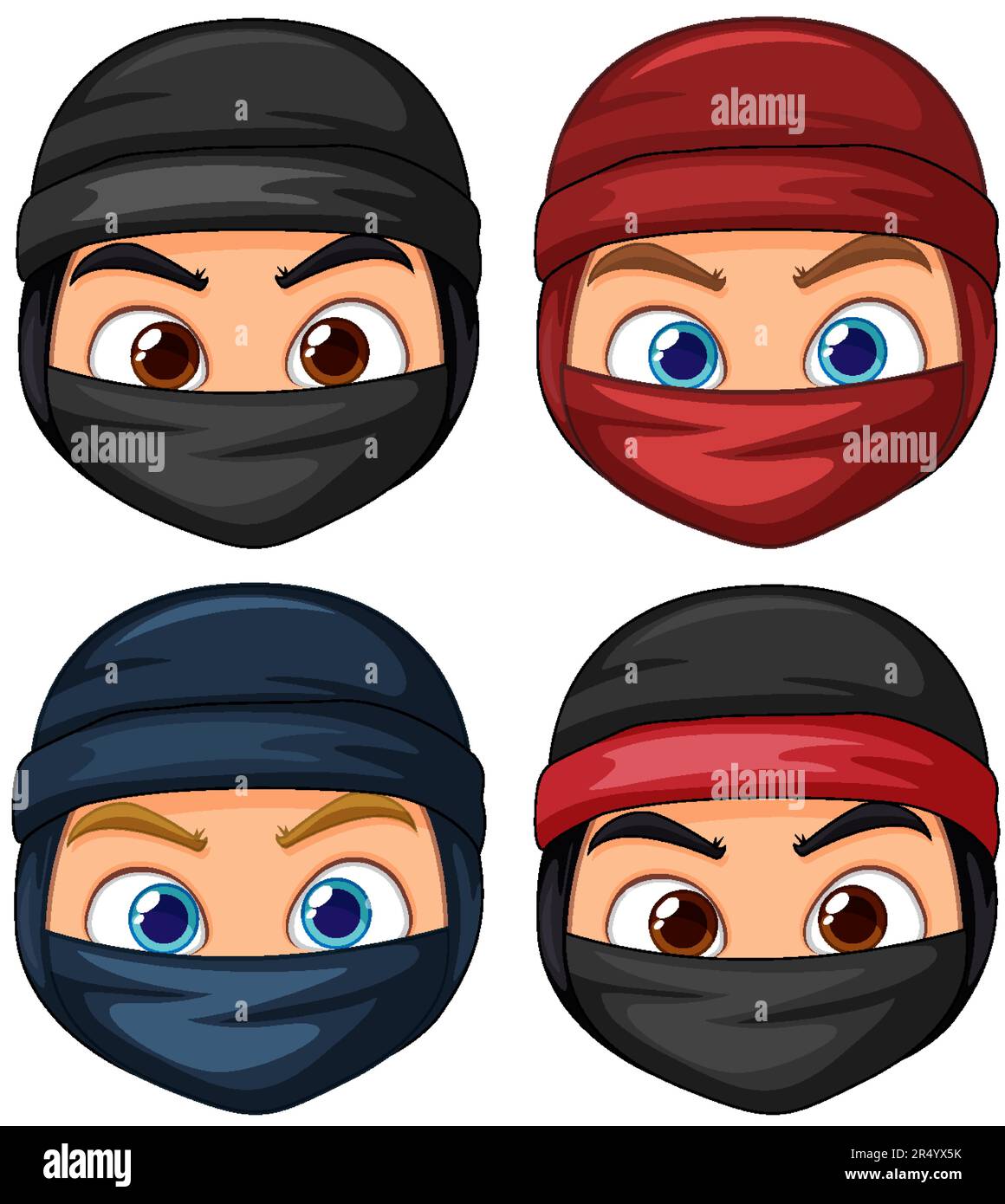 Asian ninja cartoon character illustration Stock Vector Image & Art - Alamy