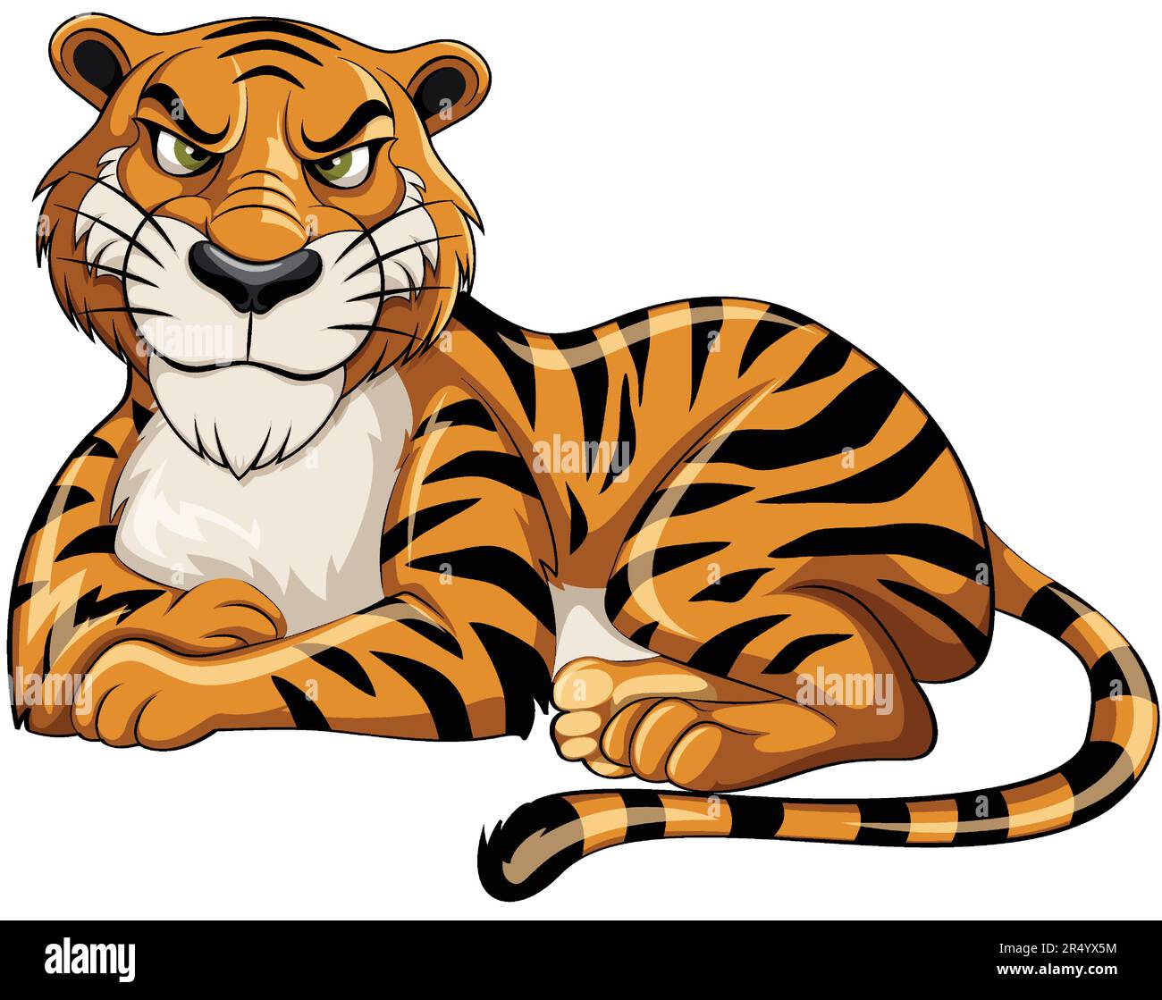 Tiger Lying Cartoon Character illustration Stock Vector Image & Art - Alamy