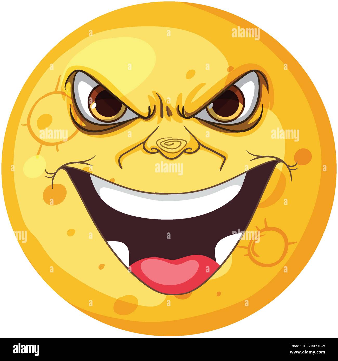 Moon with evil face cartoon illustration Stock Vector Image & Art - Alamy