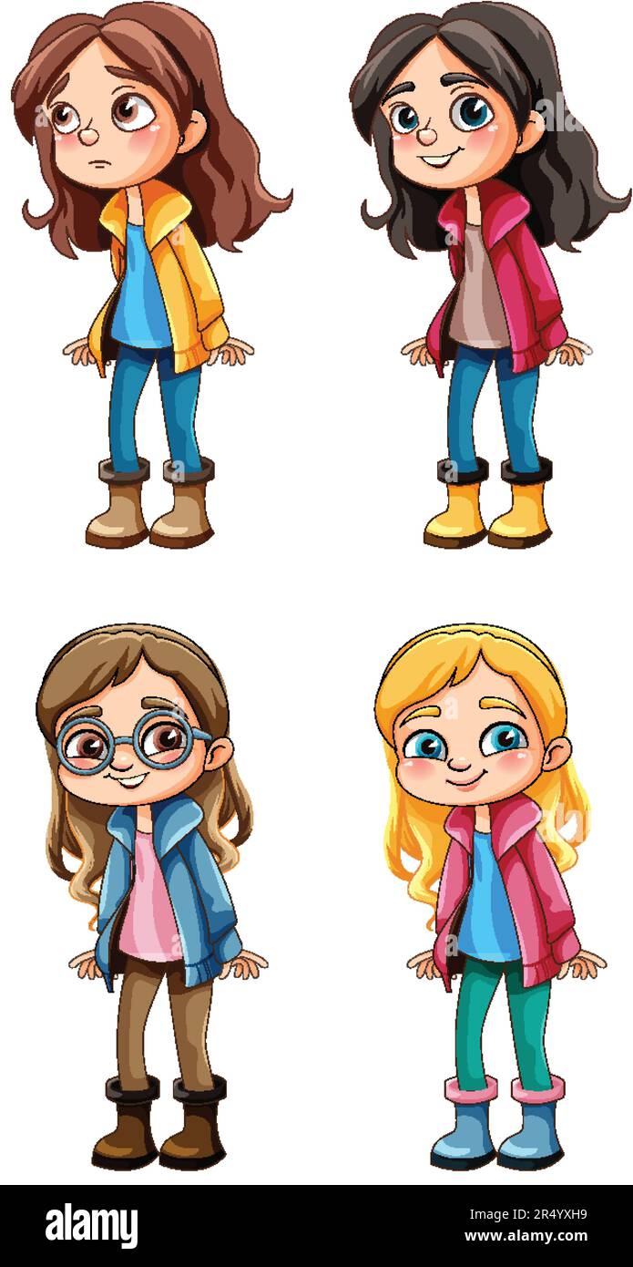 Cute girl cartoon character illustration Stock Vector Image & Art - Alamy