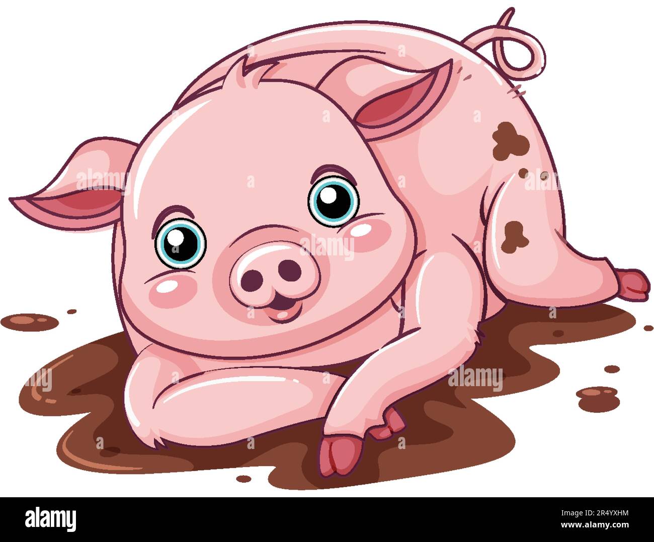 Cute pig cartoon character illustration Stock Vector Image & Art - Alamy