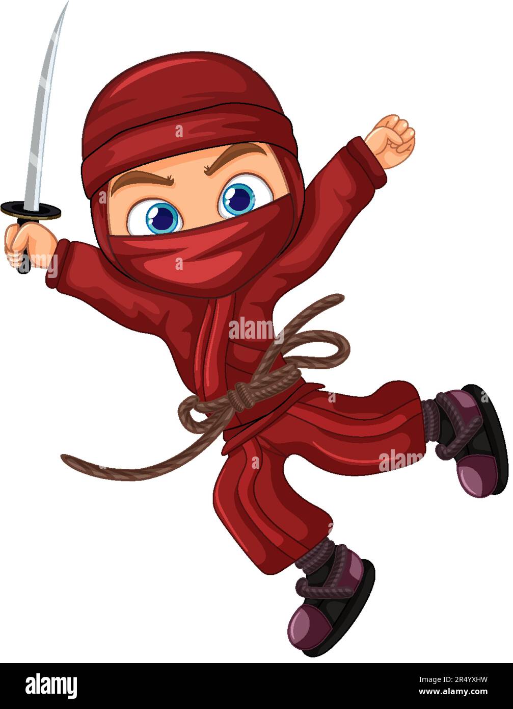 Asian ninja cartoon character illustration Stock Vector Image & Art - Alamy