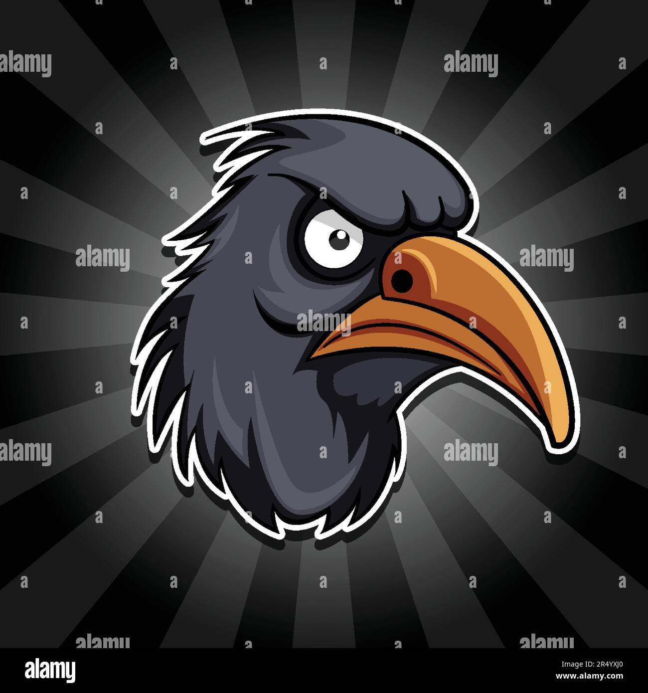 A crow head on retro comic background illustration Stock Vector Image ...