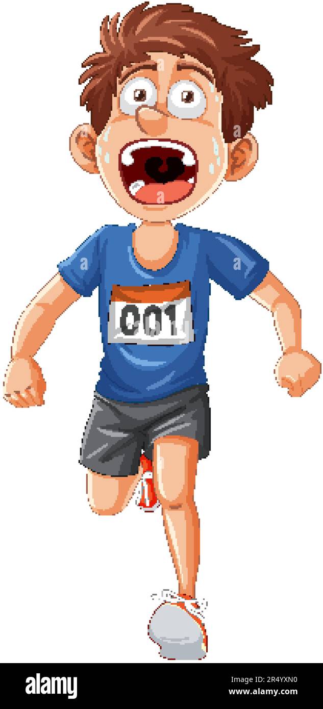 Exhausted Runner Cartoon Character illustration Stock Vector Image ...
