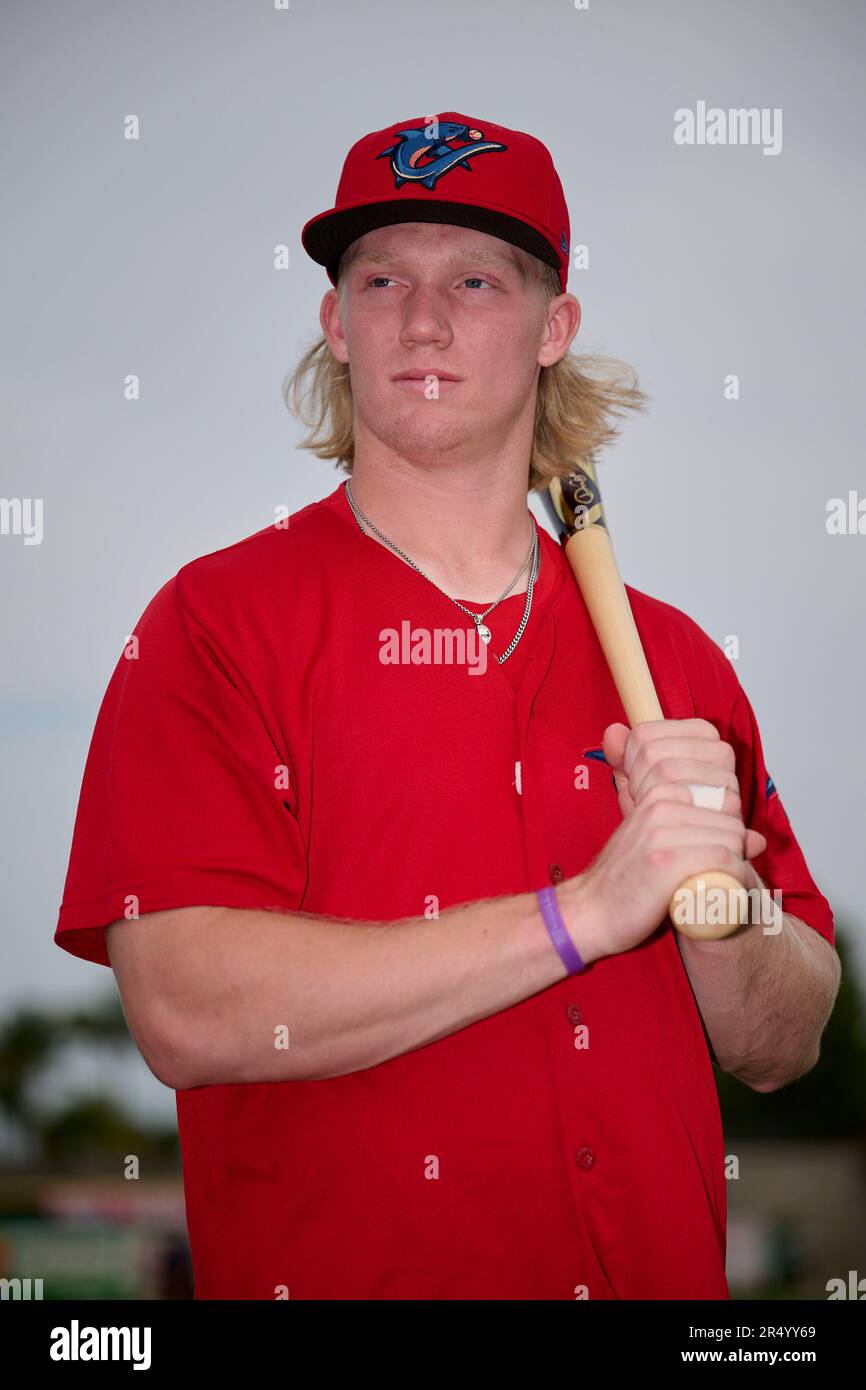 Clearwater Threshers Jordan Viars (33) poses for a photo before an MiLB ...