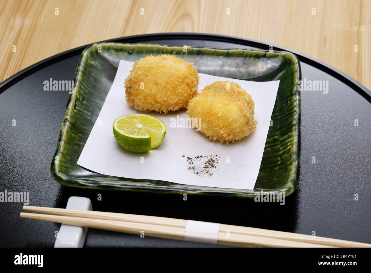 fried puffer fish milt, traditional Japanese cuisine Stock Photo - Alamy