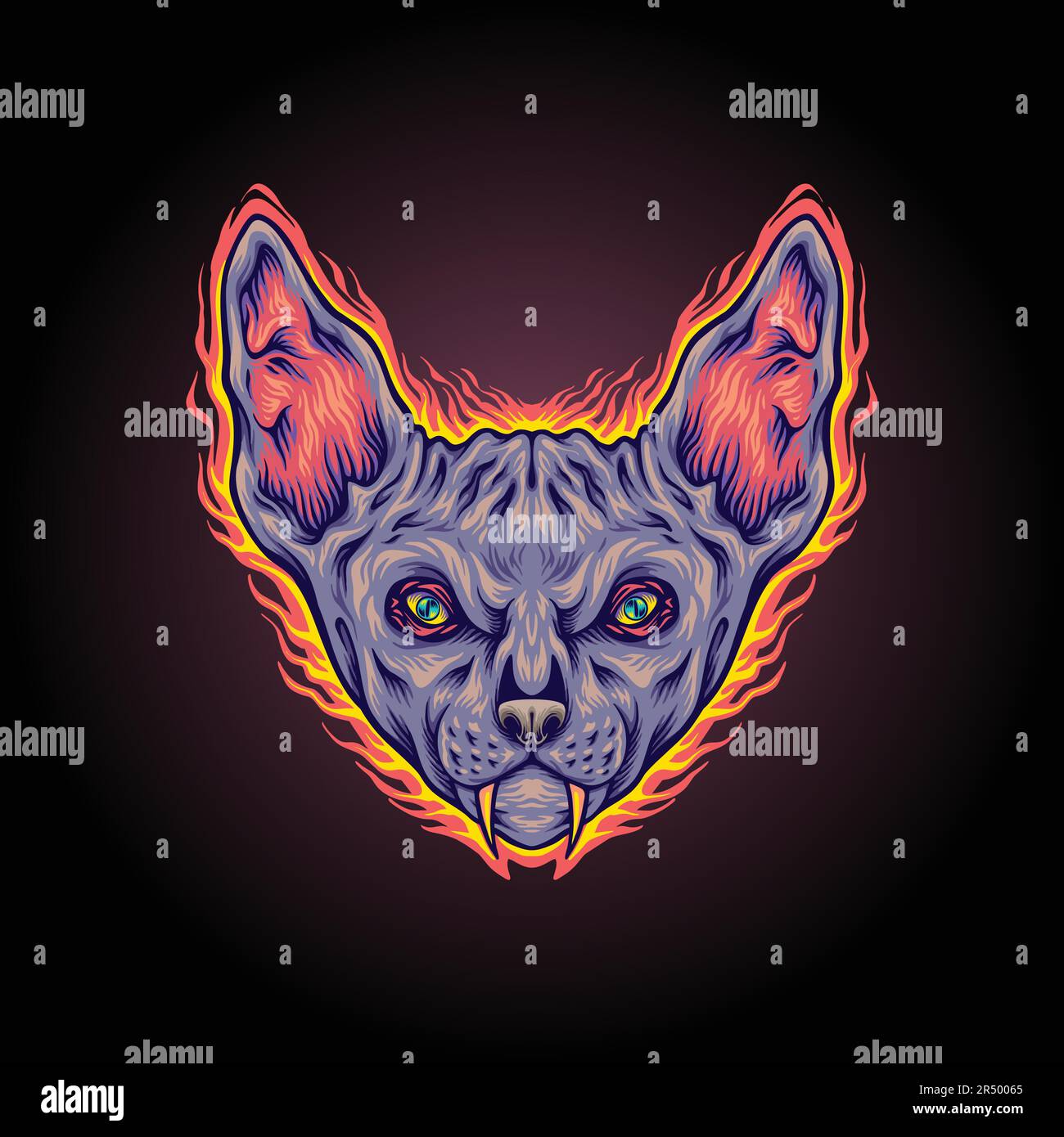 Sphynx cat head egyptian god logo illustration vector illustrations for ...