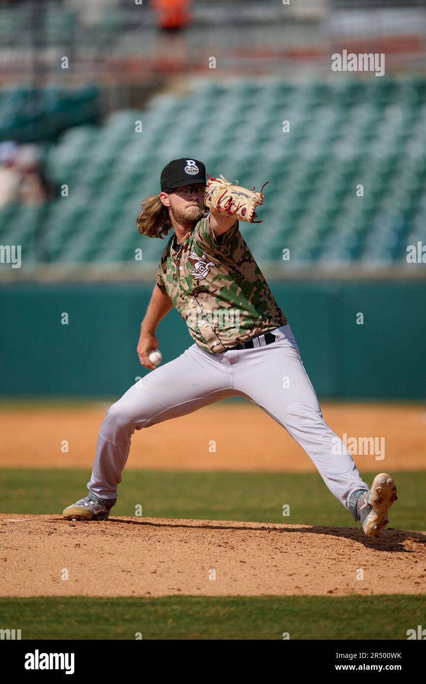 Biloxi Shuckers pitcher Robbie Baker (24) during an MiLB Southern ...
