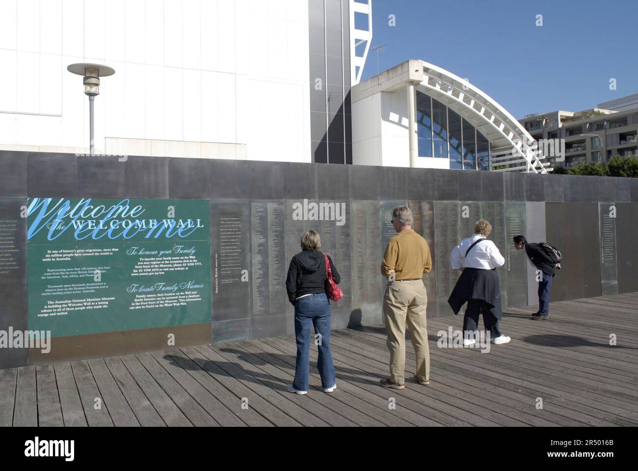 The Welcome Wall, which contains the names of immigrants to Australia ...