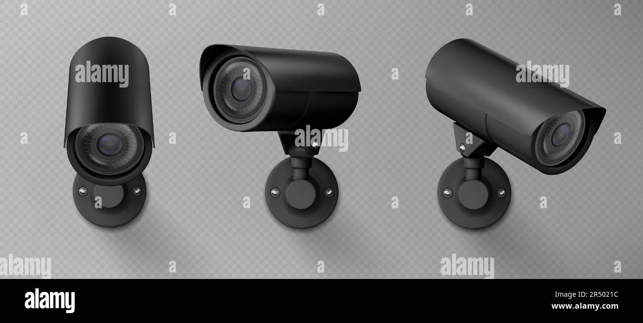 3d security camera, cctv cam isolated on transparent background. Safety ...