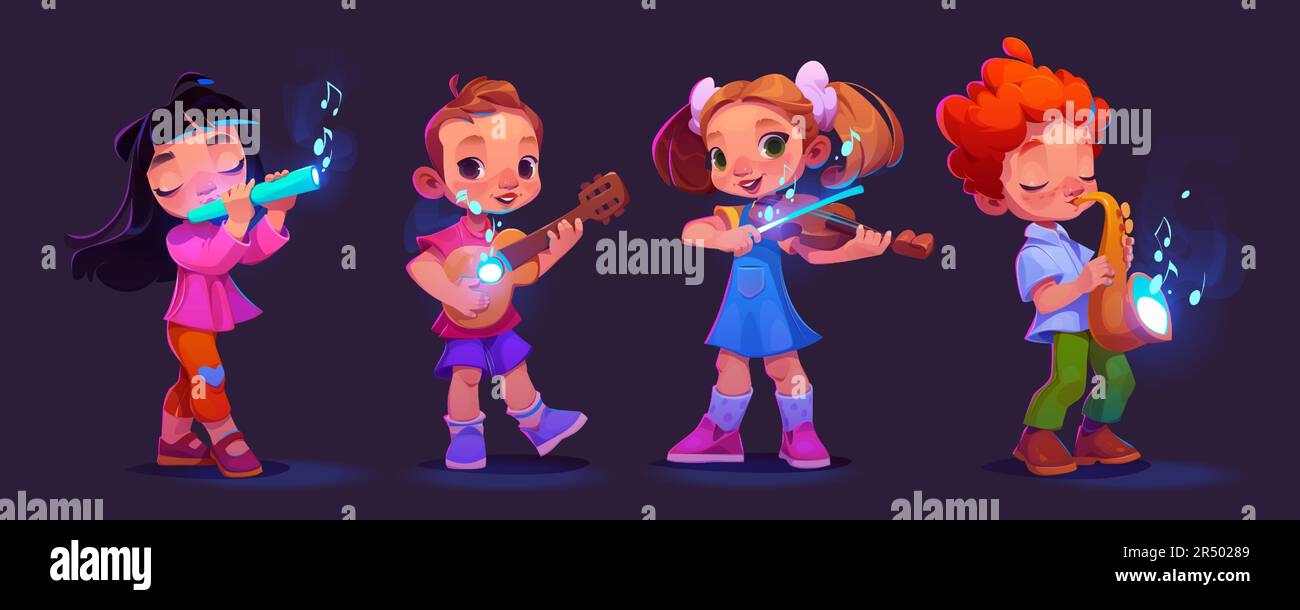 Girl playing violin notes Stock Vector Images - Alamy