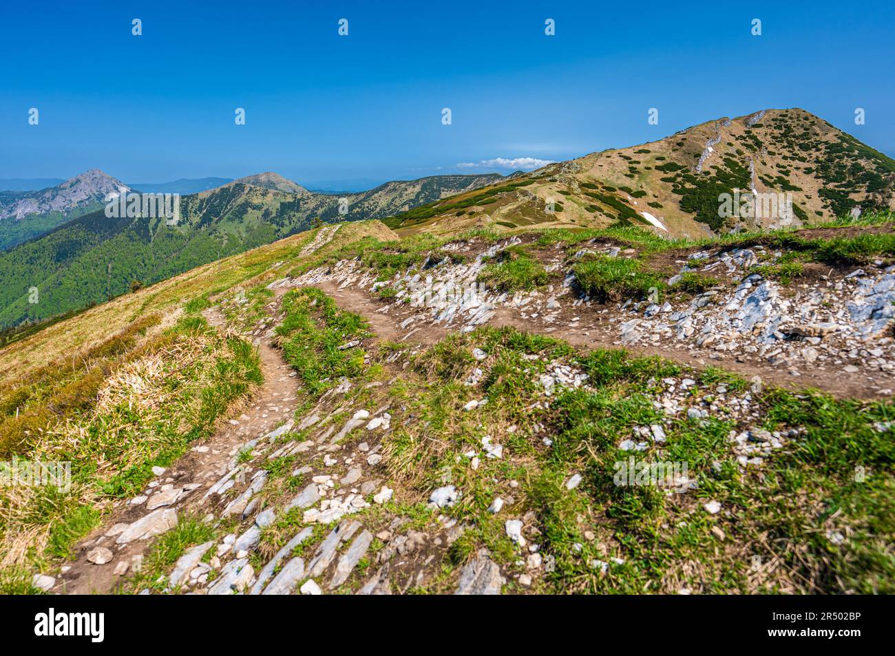 Mount Velky Krivan. Colorful spring mountain landscape of the Mala ...