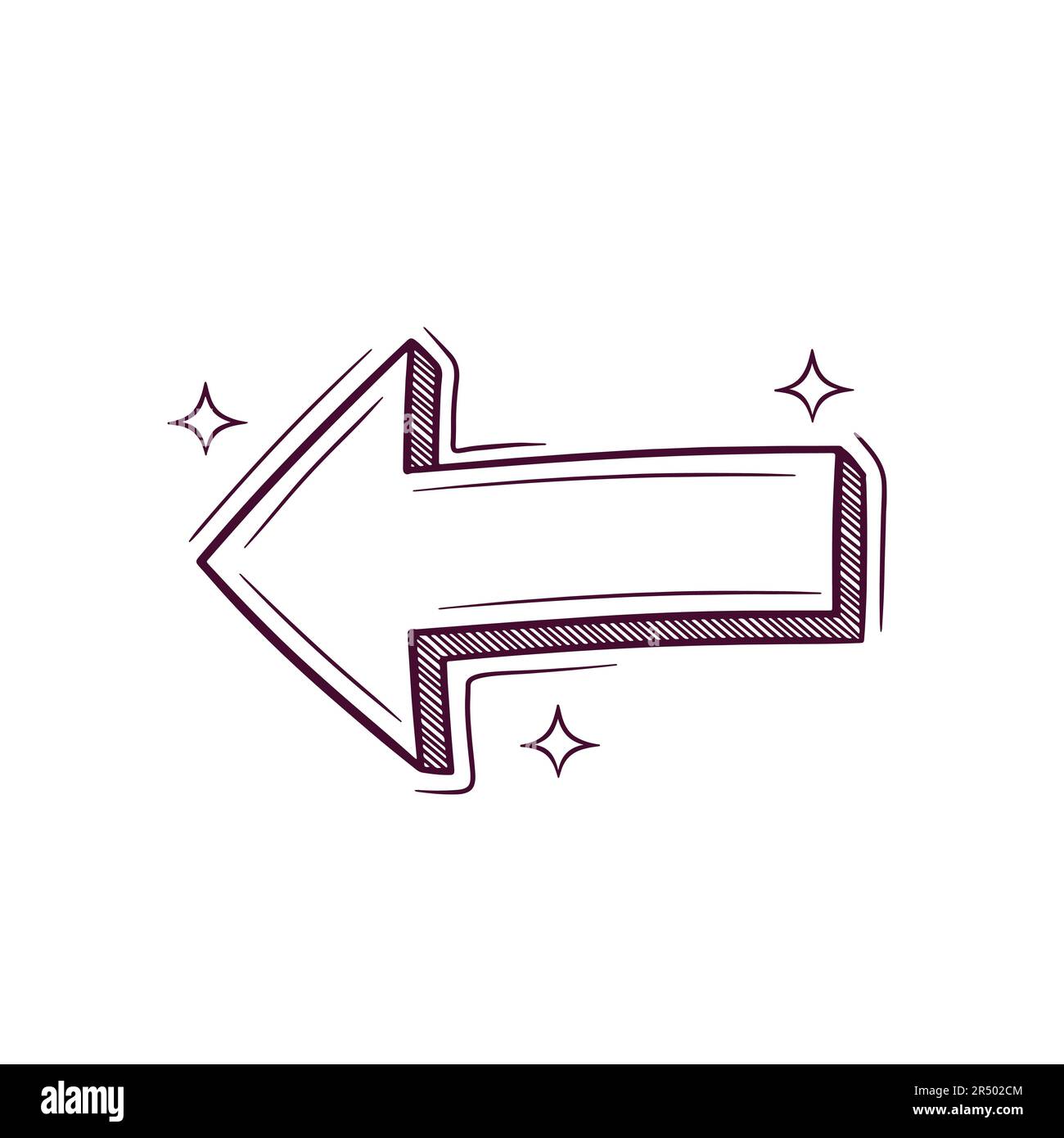 Hand Drawn Arrow Pointing Left. Doodle Vector Sketch Illustration Stock ...